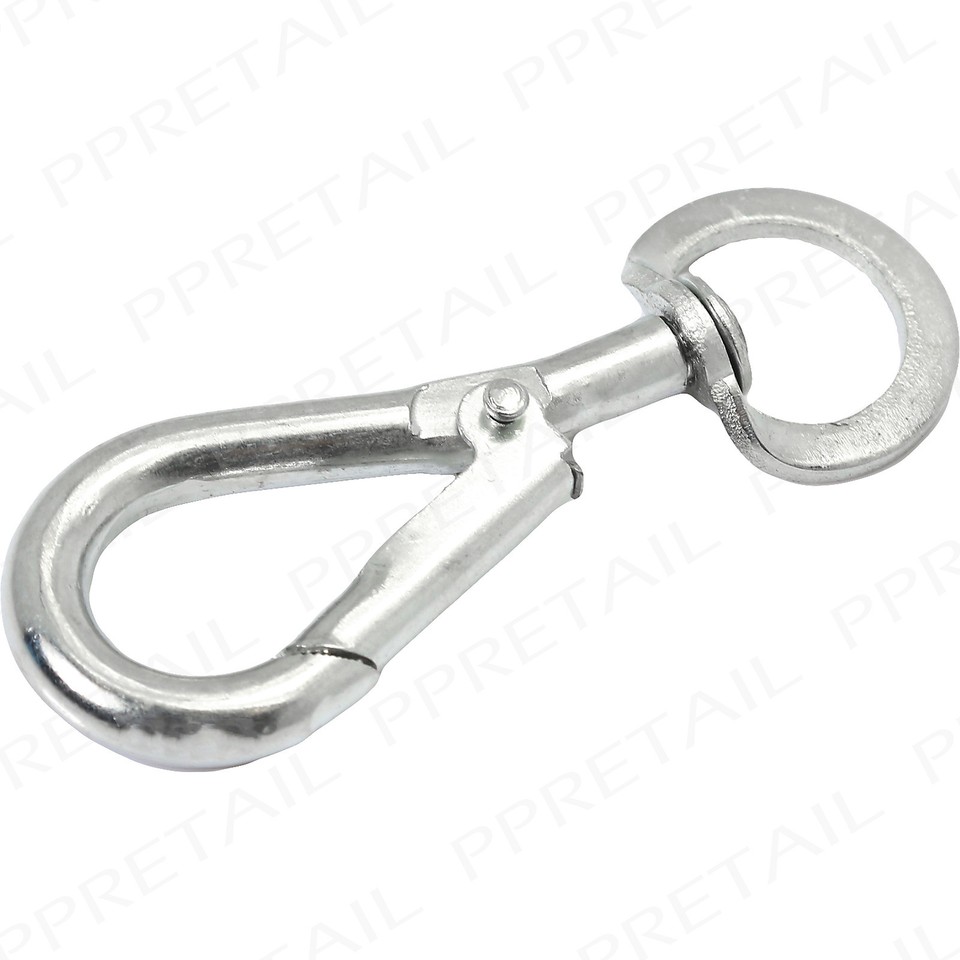 2x SWIVEL END CARABINER CLIPS Harness Lead Rope Chain Dog/Horse/Bag ...