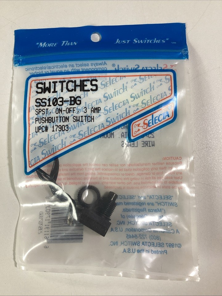 Selecta Switch SS103-BG Pushbutton 3A Sealed Upc# 17903 Vtg 1997 | eBay