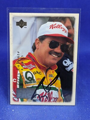Terry Labonte PERSONAL AUTOGRAPH signed on card: 1996 Upper Deck Game ...