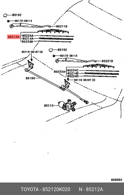 Genuine OE wiper blade 852120K020 for TOYOTA 85212-0K020 online kaufen ...