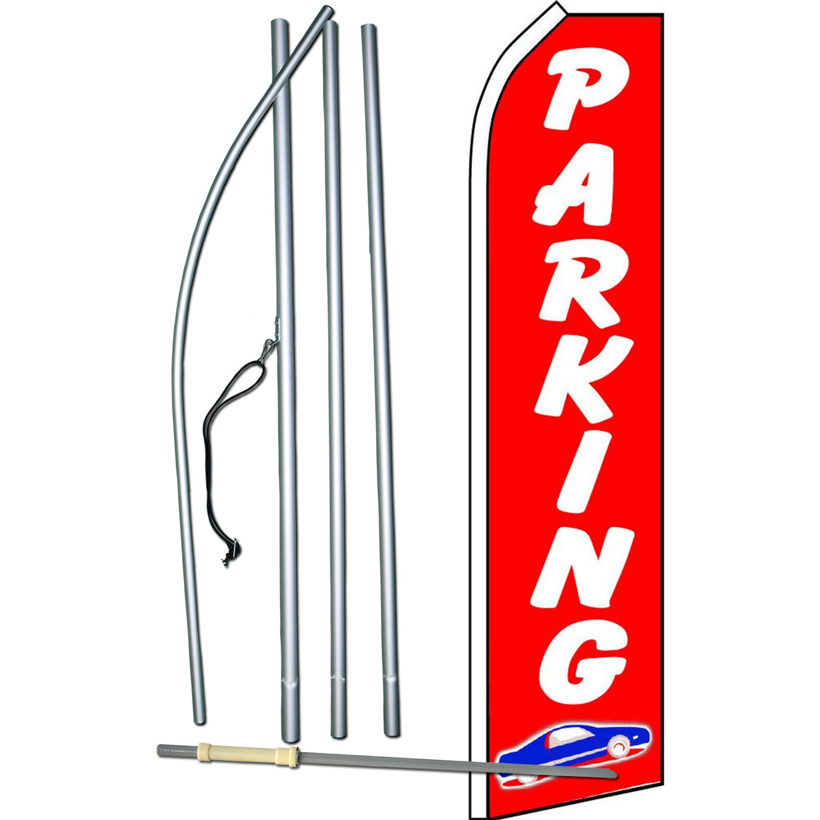 Parking Flag with Flag Pole and Spike | eBay