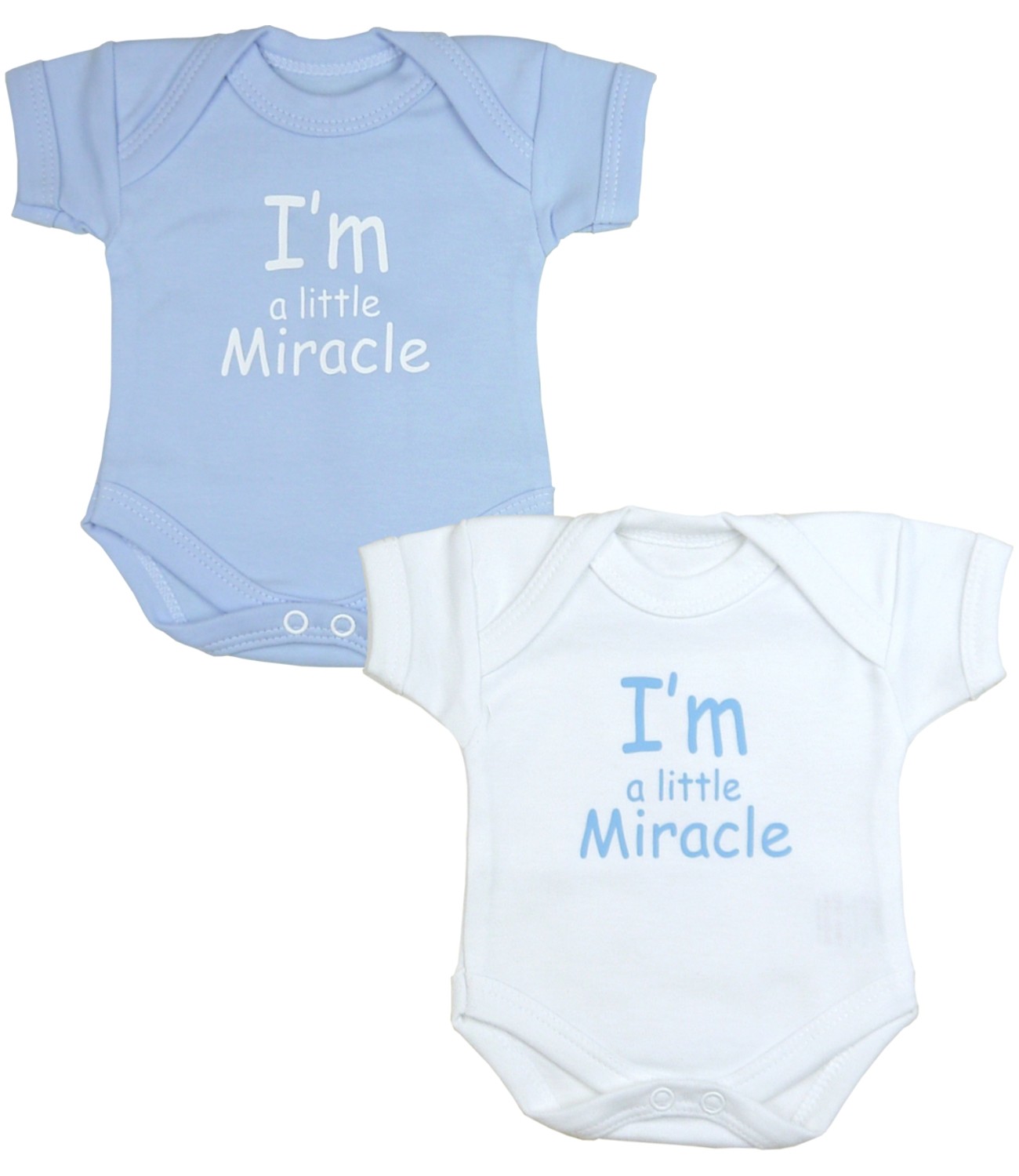 BabyPrem Premature Baby Clothes - 2 'Little Miracle' Preemie Bodysuits ...