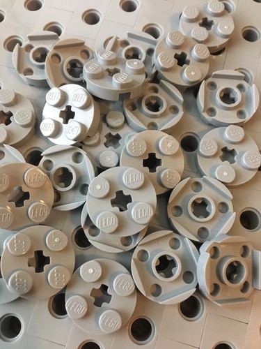 LEGO 2x2 Round Light Gray Plate With Axle Hole Pieces New Part 4032 Lot ...