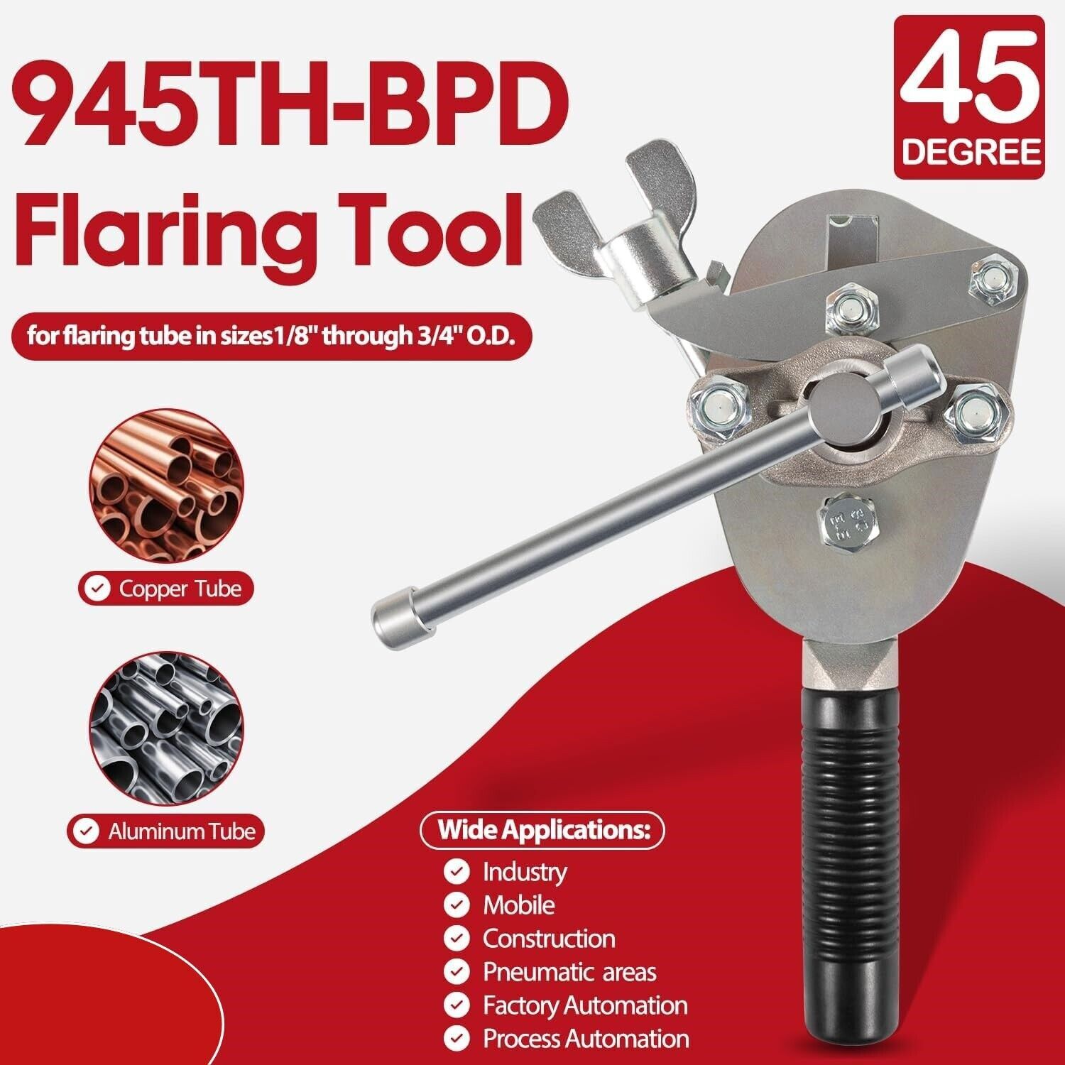 for flaring Tube 1/8" through 3/4" O.D. 945TH-BPD 45° Manual Rotary ...