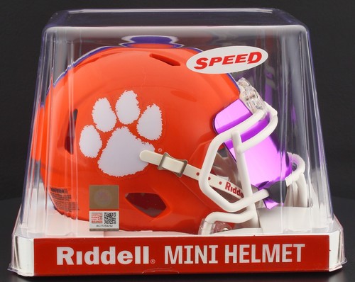 CLEMSON TIGERS NCAA Riddell SPEED Mini Football Helmet w/ EYE SHIELD ...