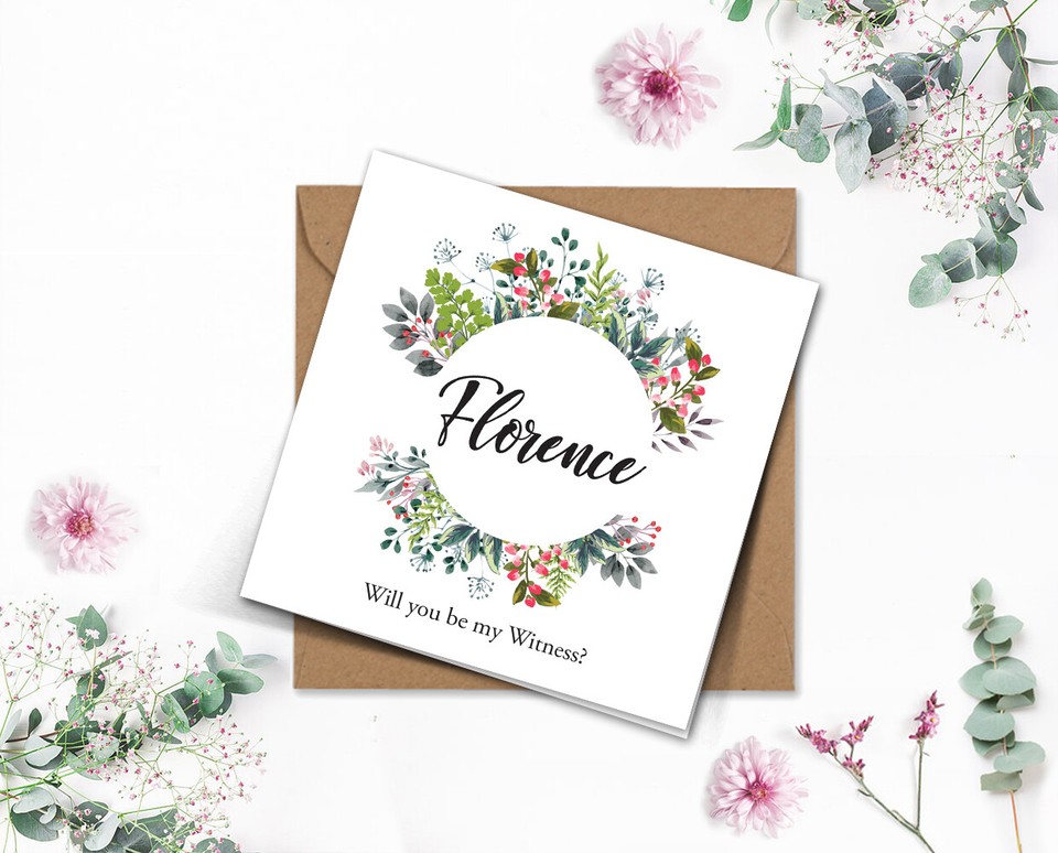 PERSONALISED rustic wedding wild floral wreath Bridesmaid Flower Girl ...