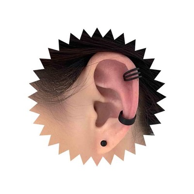 Boho Conch Ear Cuffs Hoop Earrings Stud Black No Piercing Cartilage ...