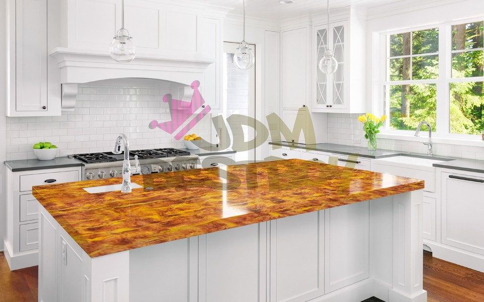Gloss / Matte Marble Granite Effect Vinyl Wrap Self Adhesive Counter ...