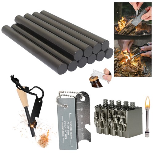 Magnesium Ferro Rod Fire Starters Emergency Ferrocerium Survival Magnes ...