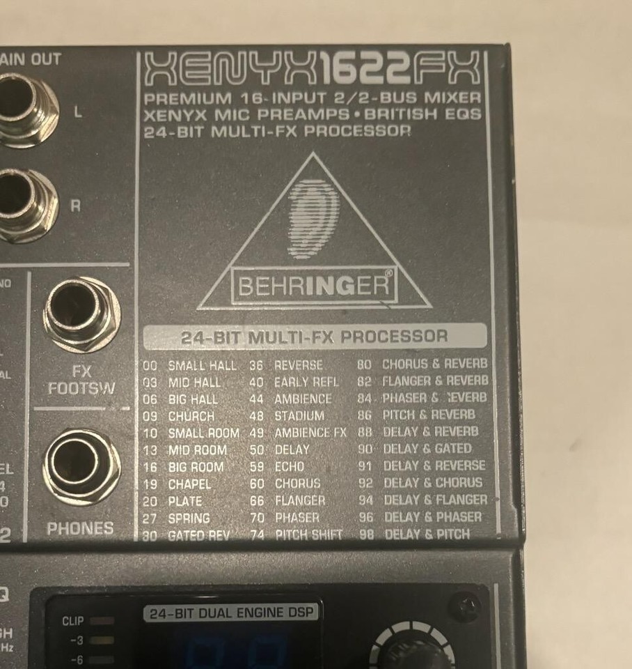 Behringer XENYX 1622 FX 16-Input 2/2-Bus Mixer 24-Bit Multi-fx ...