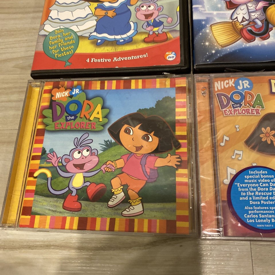 Dora the Explorer CD & DVD LOT Dance Fiesta New Halloween It’s A Party ...