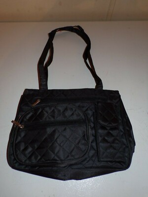 Stylish Women's Lightweight Quilted Microfiber Handbag in Black | eBay