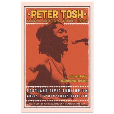 Peter Tosh Concert Tour Poster Art Print Mama Africa Tour 1983 | eBay