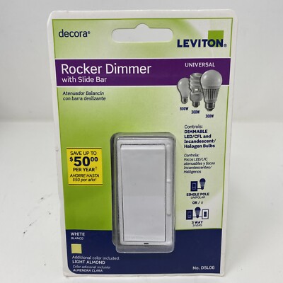 Rocker Dimmer With Slide Bar White | eBay