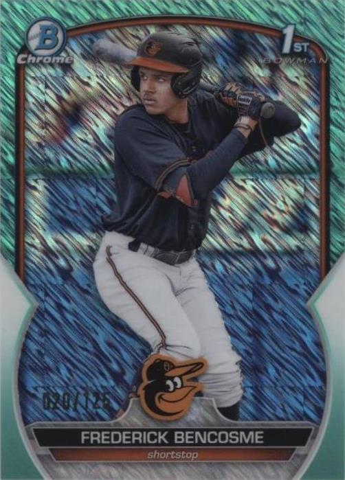 2023 Bowman - Chrome Prospects Frederick Bencosme #BCP-35 Aqua Shimmer ...