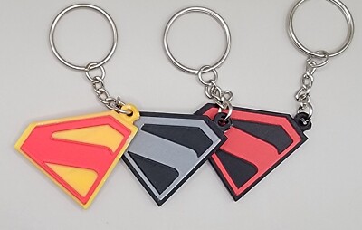 Set of 3 Superman -Inspired Keychains | Kingdom Come, Black Suit, and ...