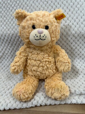 Steiff Soft Cuddly Friends Stuffed Plush Peach Apricot Kitty Cat ...