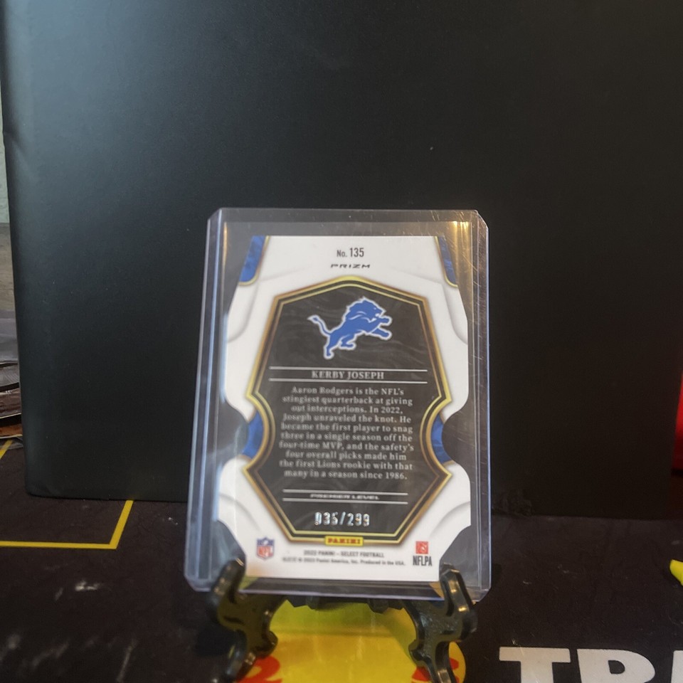 2022 Panini Select Kerby Joseph Neon Green Die Cut Premier Level Rookie ...