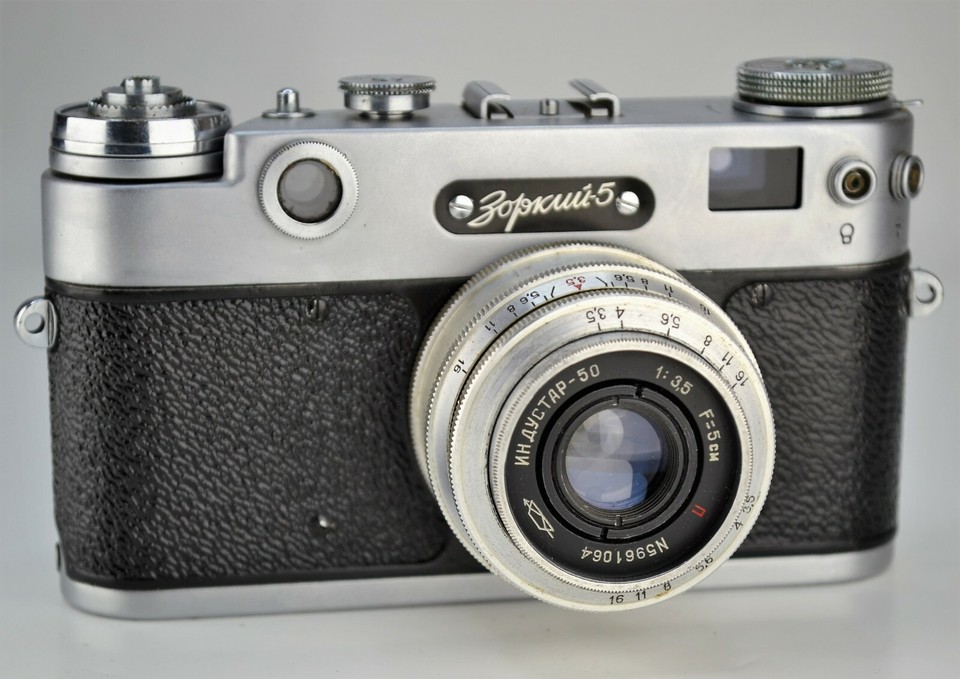 SOVIET USSR "ZORKI 5" rangefinder camera + INDUSTAR-50 lens f3.5/50mm ...