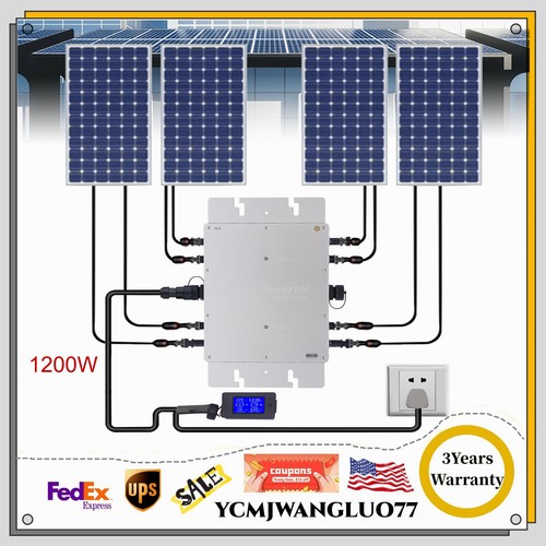 1200W Micro Solar Panel Smart Inverter Pure Sine Wave MPPT Grid Tie ...