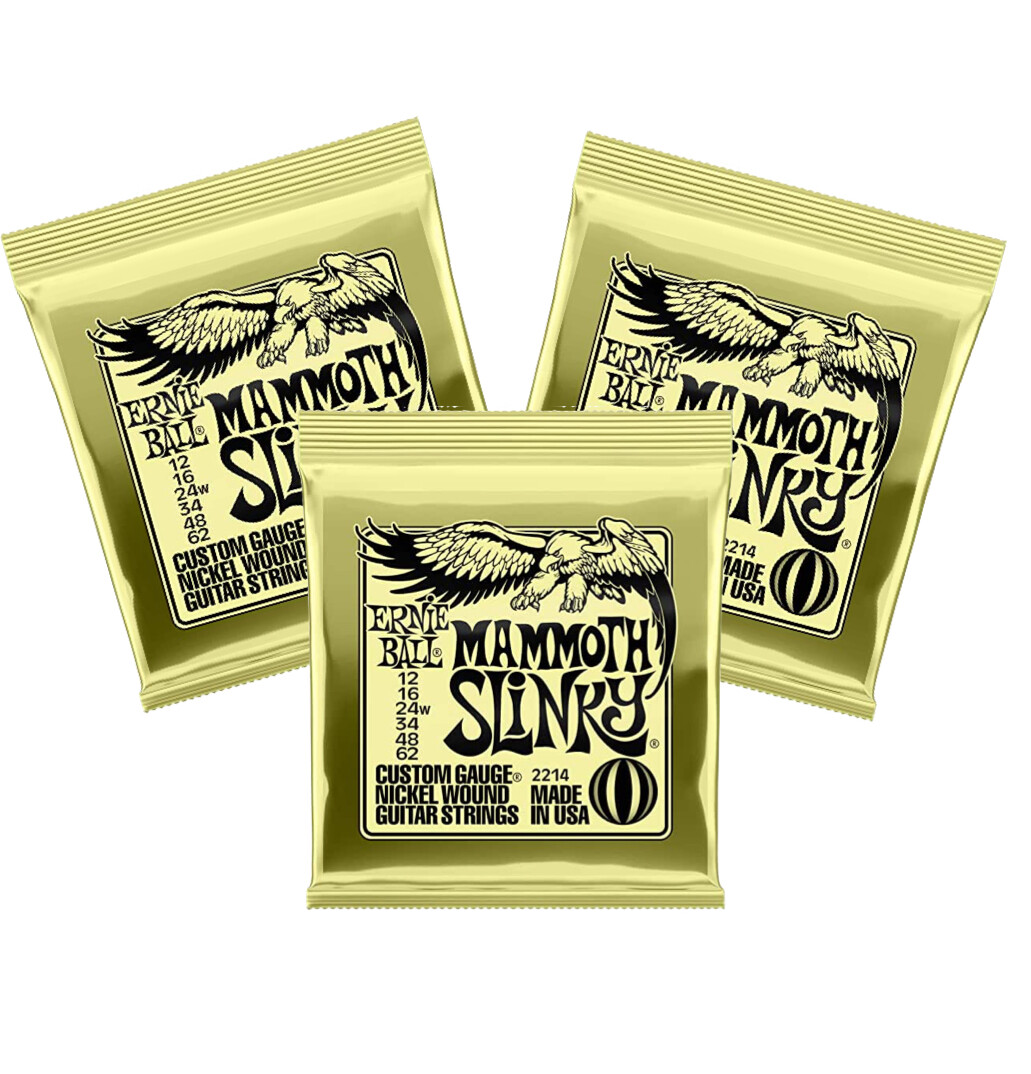 Ernie Ball MAMMOTH SLINKY NICKEL WOUND ELEC GUITAR STRINGS 3 Sets ...