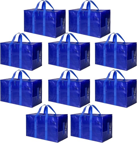 Simple Deluxe Extra Large Moving Bags 10 10 Pack-New, Blue-Carrying ...