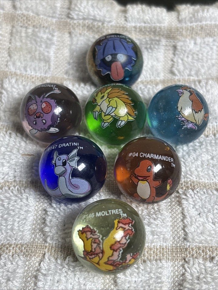 Vintage Pokemon Glass Marbles Lot Of 7 | eBay