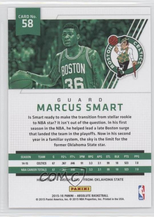 2015-16 Panini Absolute Marcus Smart #58 | eBay