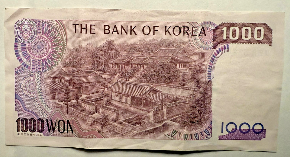 South Korea 1000 Won 1983 Used Banknote World Paper Money Currency Bill ...