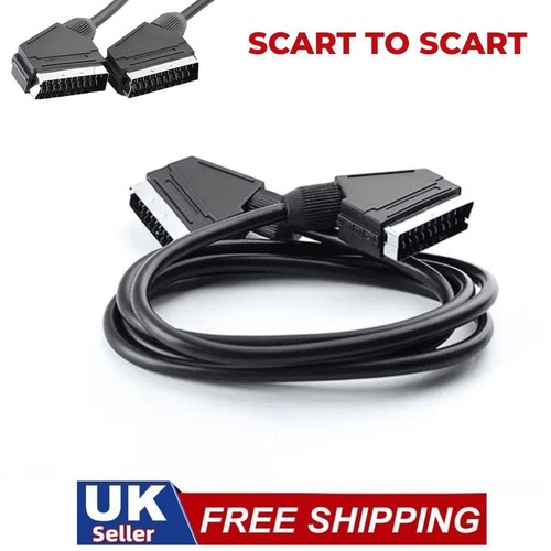 SCART Plug Cable 21pin RGB Connector 1m Audio Video AV Lead for VHS SKY ...