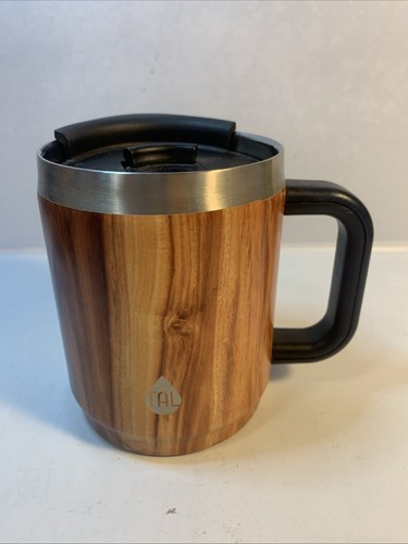 TAL Stainless Steel Boulder Mug w/Lid - 14 fl oz /414 ml - Wood Print 4 ...