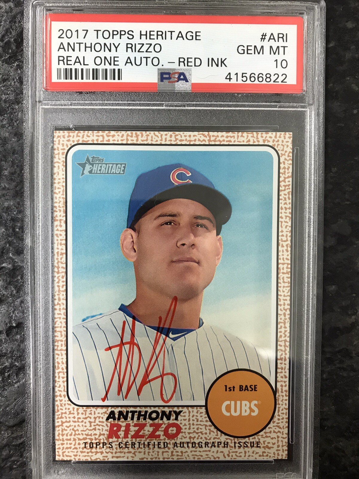 2017 Topps Heritage Anthony Rizzo Real One Red Ink Auto PSA 10 | eBay