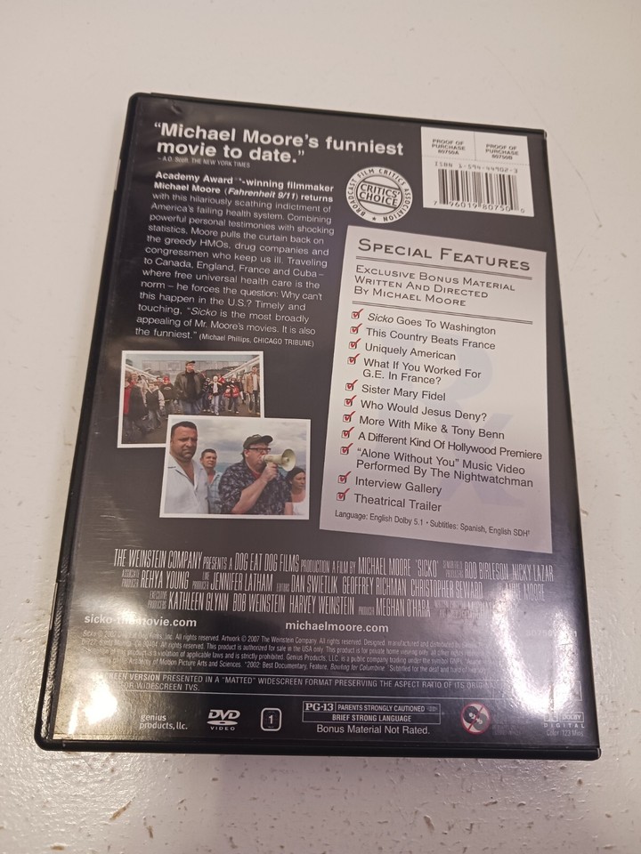 Michael Moore Sicko Special Edition DVD 796019807500| eBay