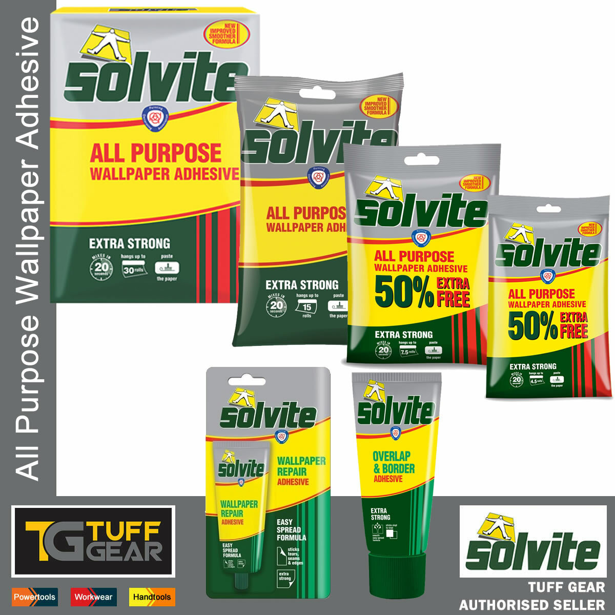 Solvite All Purpose Wallpaper Paste Extra Strong Adhesive Repair ...