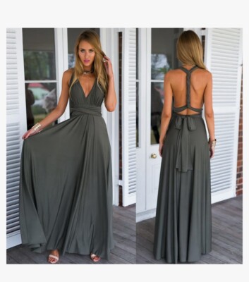 Women Transformer Evening Long Prom Dress Multi-Way Wrap Convertible ...
