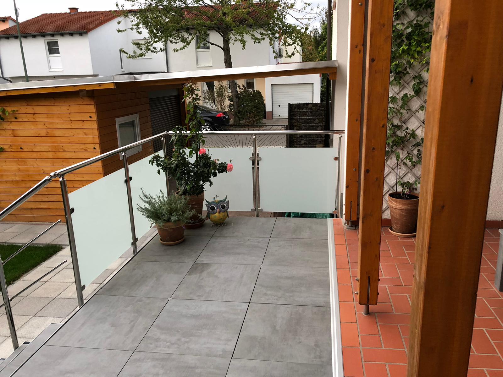 Edelstahlgeländer Balkongeländer,VSG-Milchglas ,Balkongeländer, | eBay.de