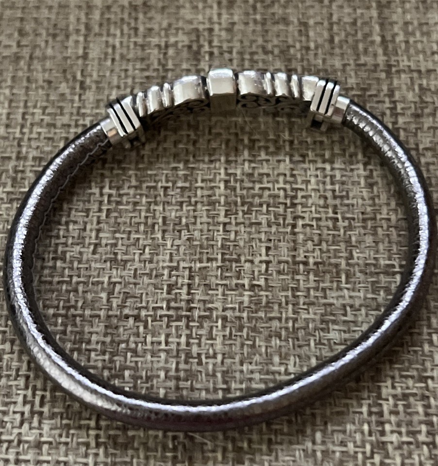 Brighton Color Clique Metallic Silver Gray Grey Bracelet with Baroness ...