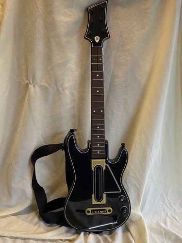 Guitar Hero Wireless Guitar Black Gold CE0700 Activision Model 0000654 ...