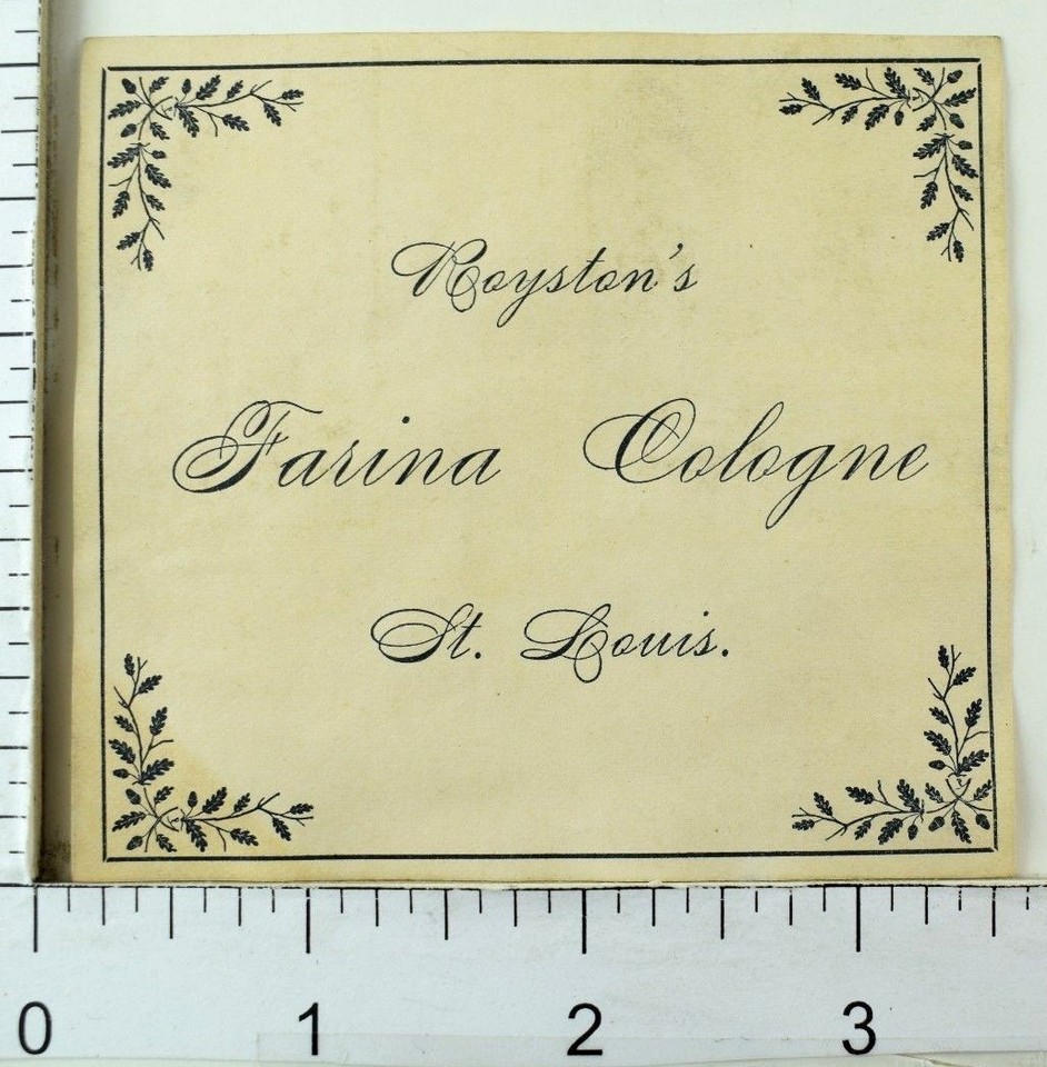 1880's-90's Royston's Farina Cologne, St. Louis, MO Victorian Bottle ...