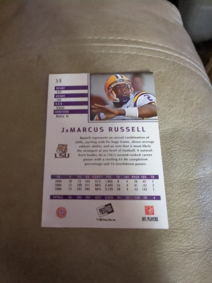2007 Press Pass SE Jamarcus Russell Rookie LSU Tigers #35 | eBay