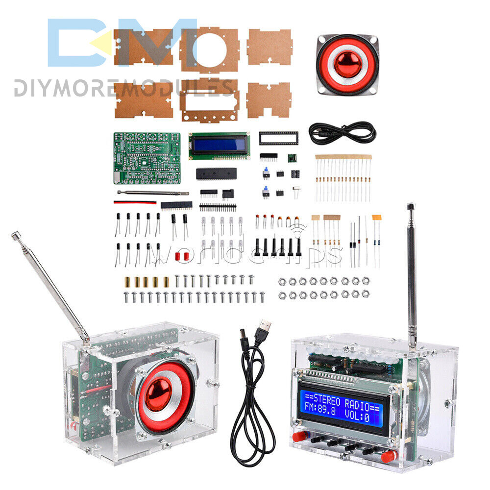 RDA5807 87-108MHz Electronic Radio Kit LCD Digital FM Radio Receiver ...