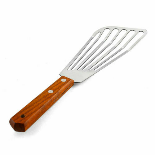 Slice Shovel Spatula Non-slip Leaky Tool Stainless Fish Frying Steel ...