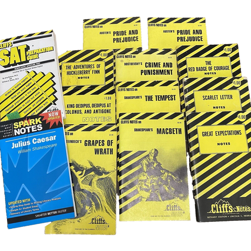 Vintage CLIFFS NOTES Lot Shakespeare Steinbeck Austen Dostoevsky ...