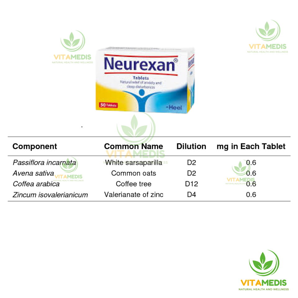 Neurexan Heel 50 tabs, Homeopathic remedy for nervousness, stress ...