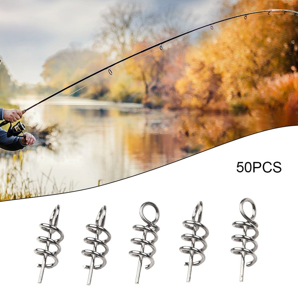 Easy to Disassemble Soft Bait Lure Spring Pins 50 Pack with Crank Hook ...