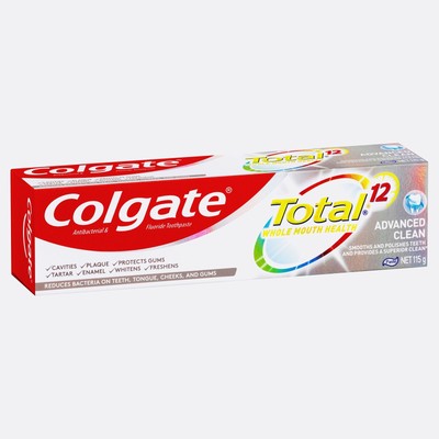 COLGATE TOOTHPASTE TOTAL ADV/CLEAN 115G ADVANCED CLEAN ANTIBACTERIAL ...