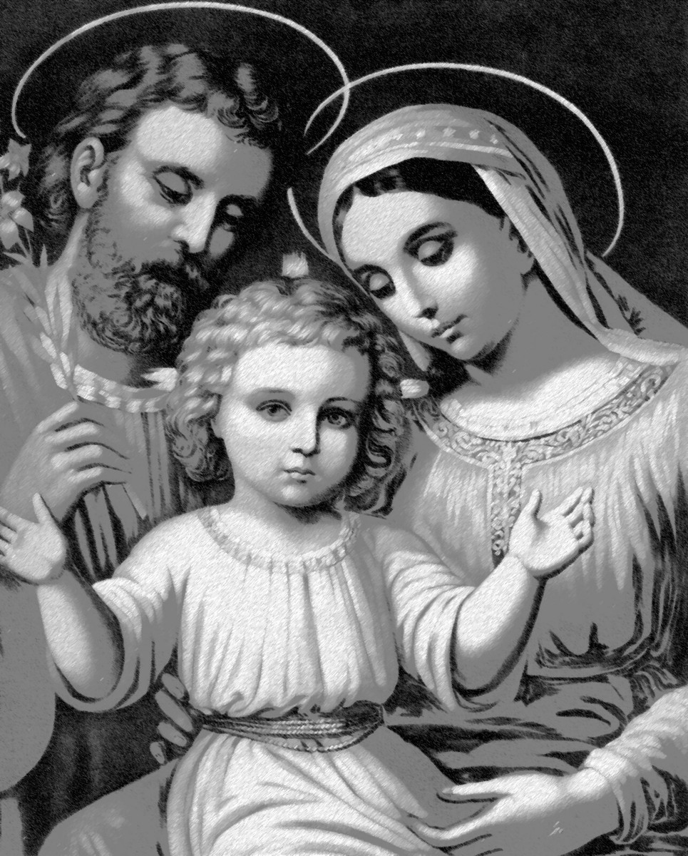 Printable Holy Family Coloring Page 3,469 Child Christ Mary Stock