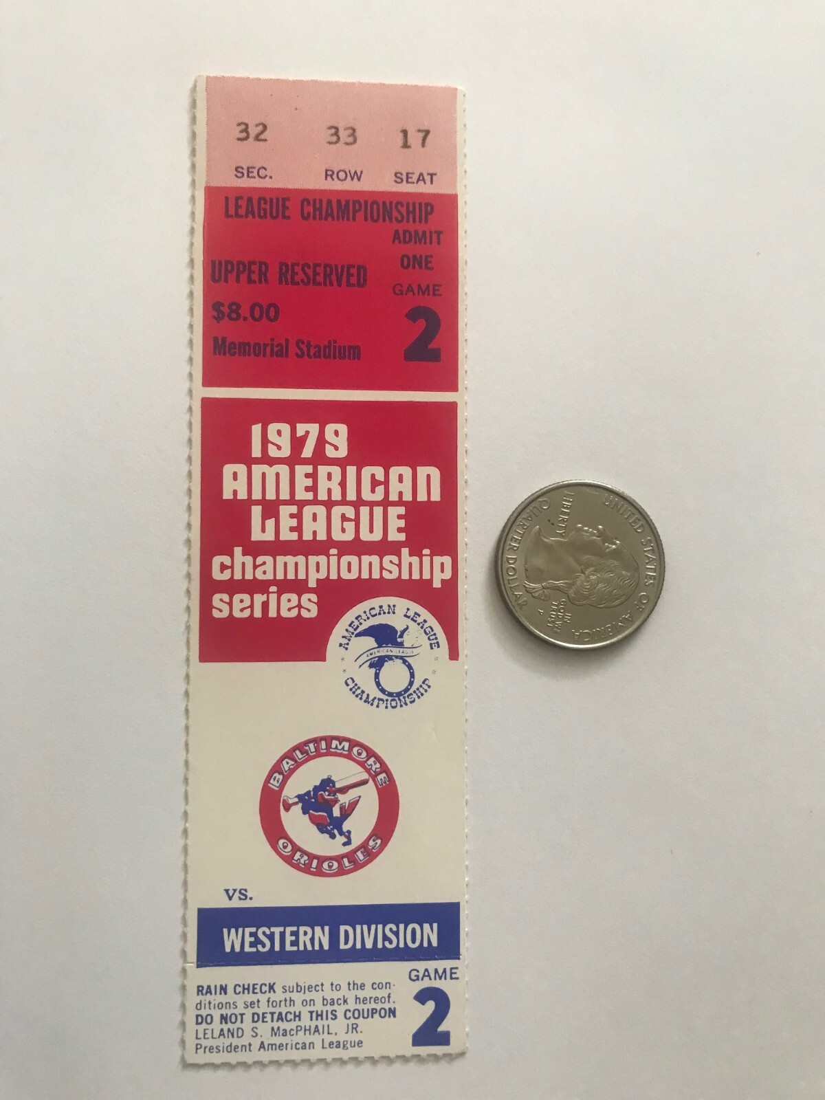 Ticket for Game 2 of 1979 Baltimore Orioles-Angels ALCS | eBay