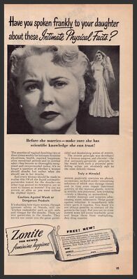 Zonite Feminie Hygiene Product 1940s Print Advertisement Ad 1949 ...