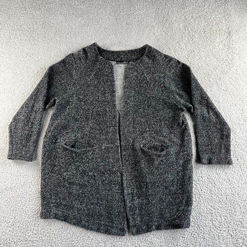 Zara W&B Cardigan Sweater Womens Medium Black Gray Duster Coatigan ...